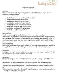 Geography enquiry KS2 - Outdoor learning resources - naturedays.co.uk